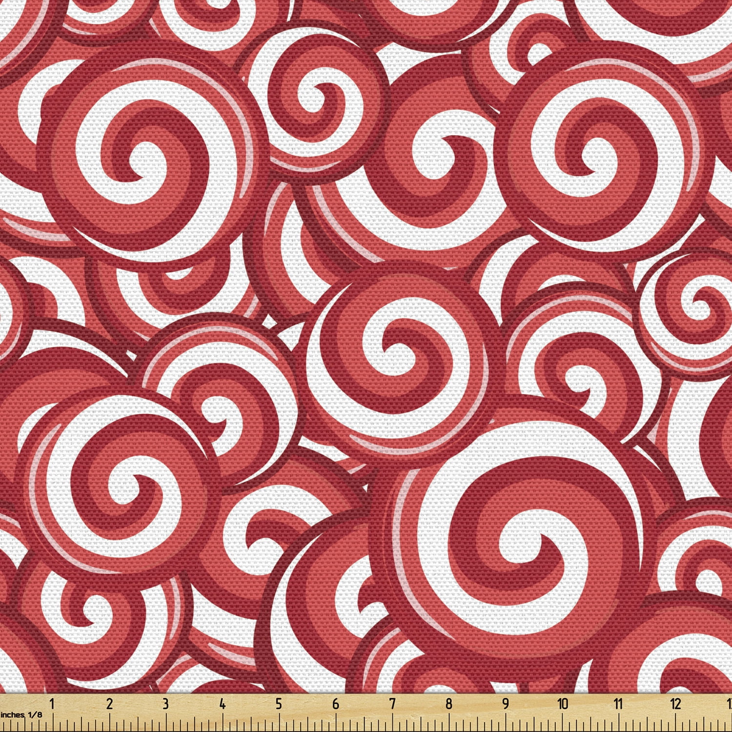 Ambesonne Candy Fabric by the Yard Upholstery, Spiral Doodles, 3 Yards ...
