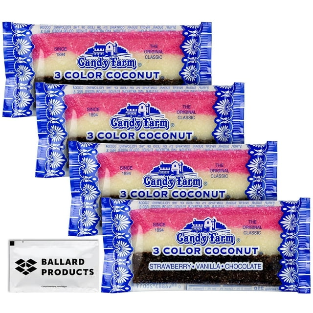 Candy Farm Neapolitan Coconut Candy Slices - 4 Bars of Nostalgic Candy ...