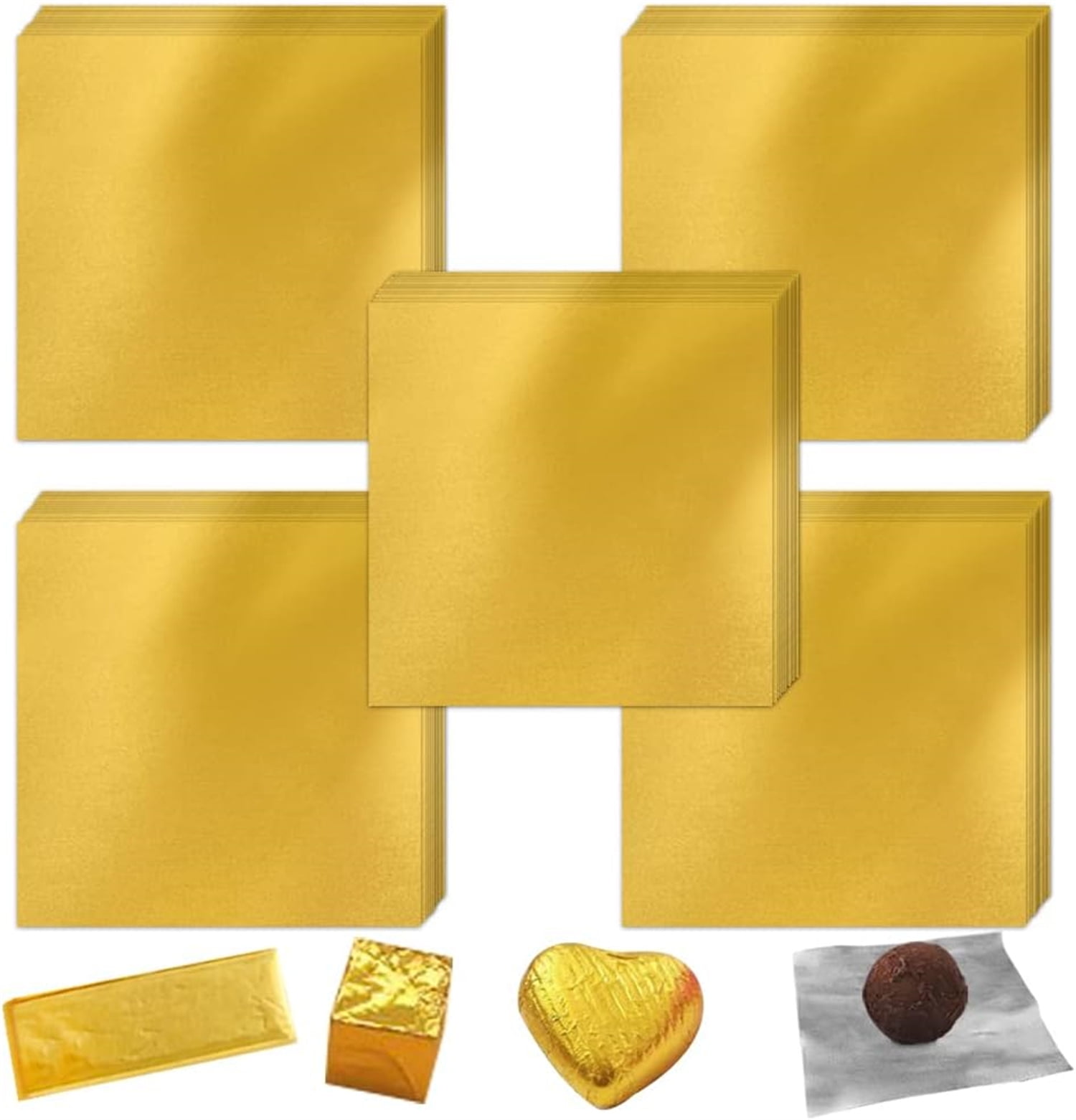 Candy Foil Wrappers,Bexikou 20cm x 20cm Square Foil Candy Wrappers Gold ...