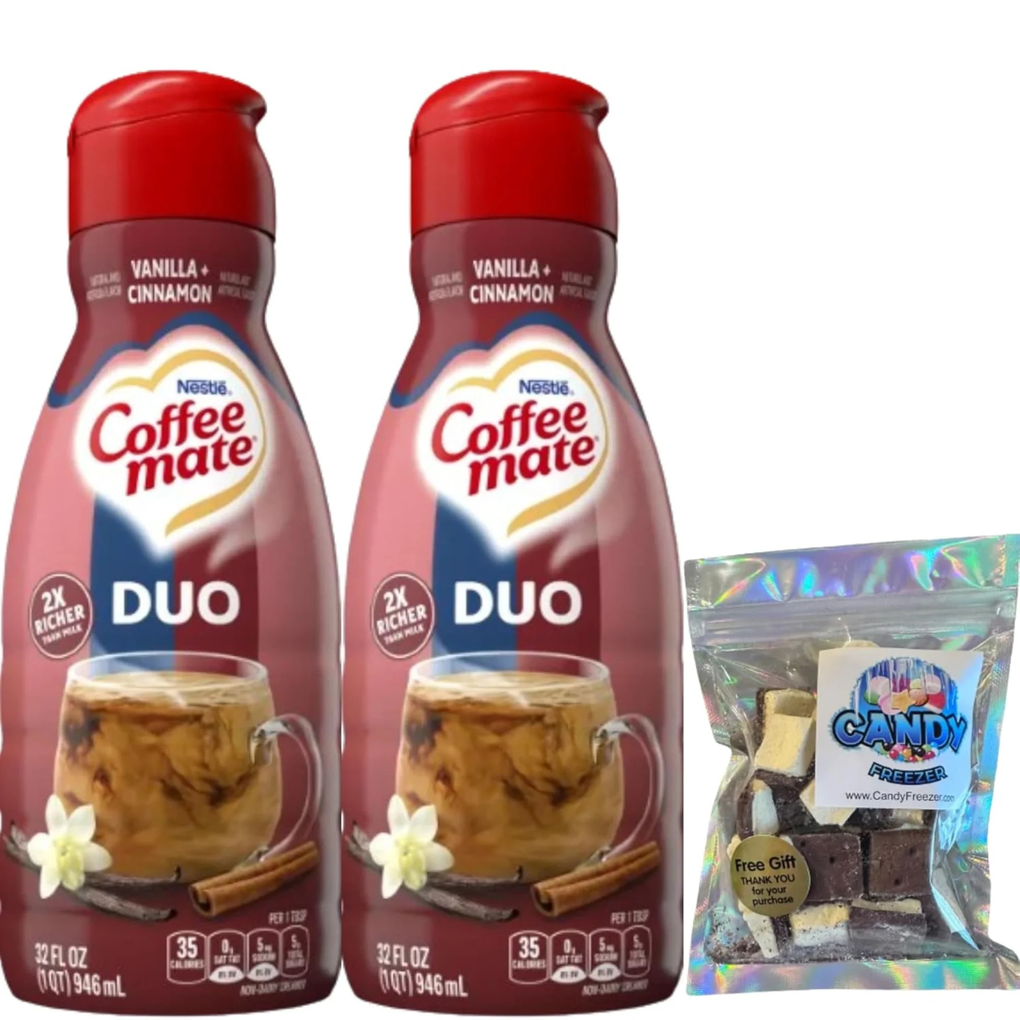 Candy Freezer Liquid Coffee Creamer 32 fl oz (2-Pack) with 1 oz Freeze ...