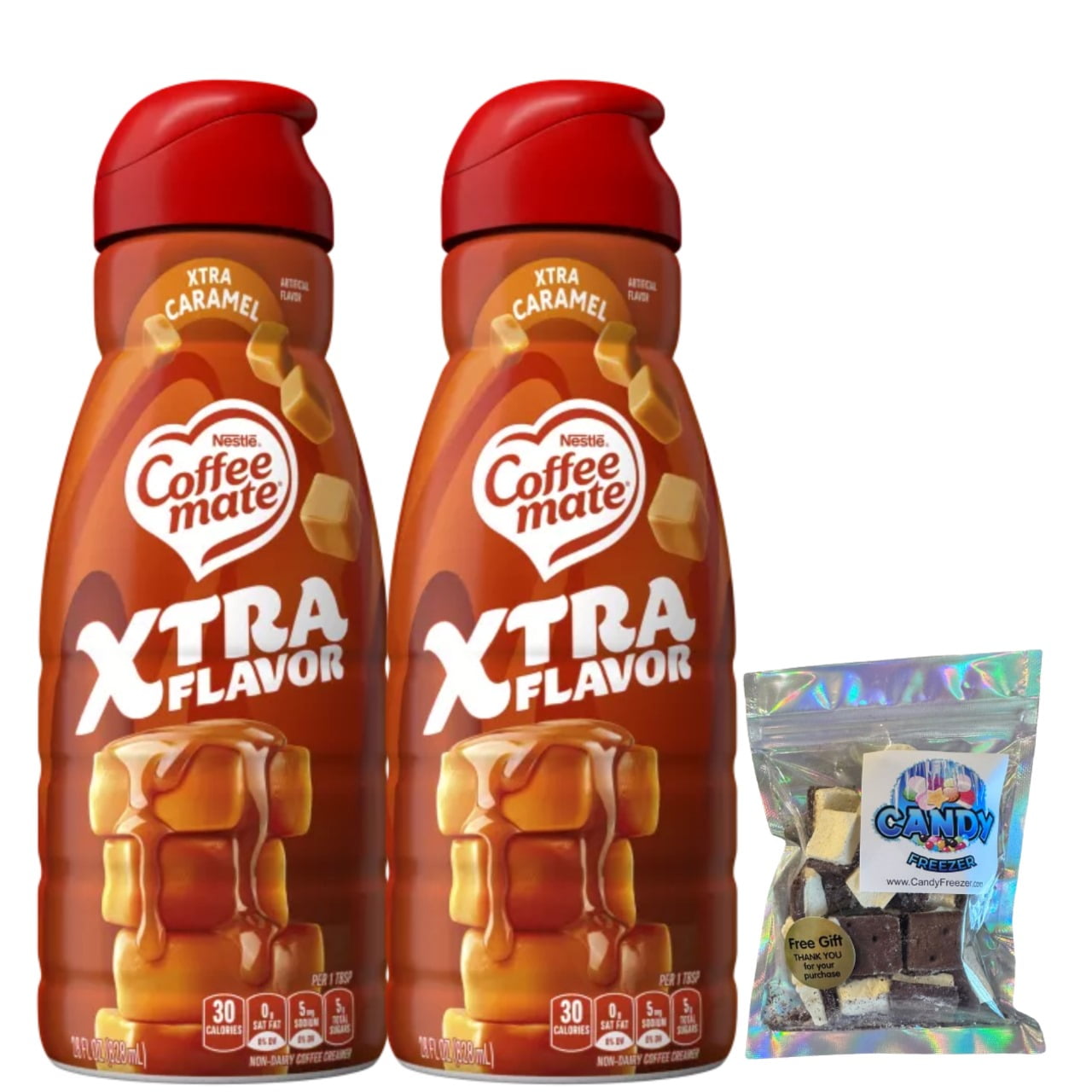 Candy Freezer Liquid Coffee Creamer 28 fl oz (2-Pack) with 1 oz Freeze ...