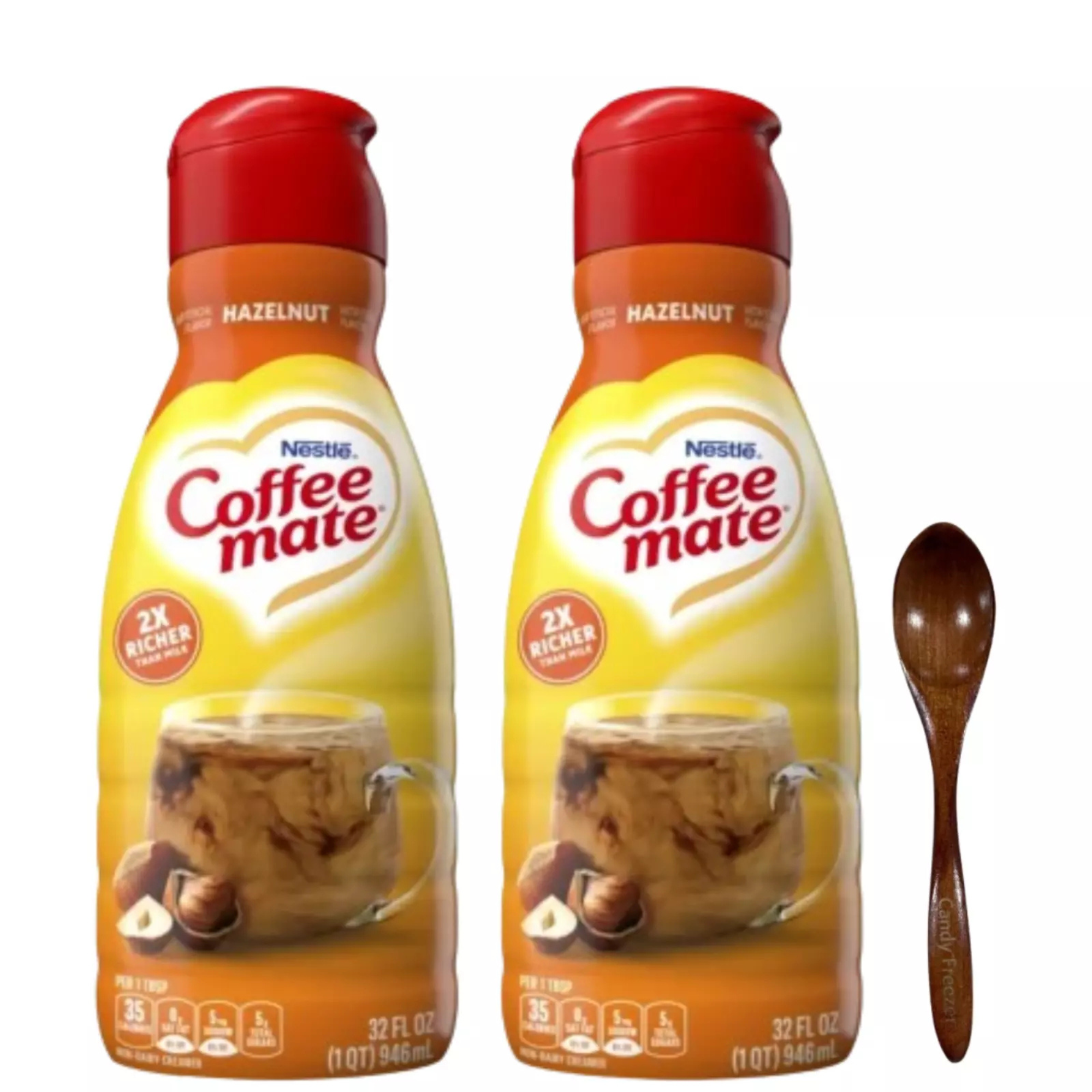Candy Freezer Liquid Coffee Creamer 32 fl oz (2-Pack) with Wooden Spoon ...