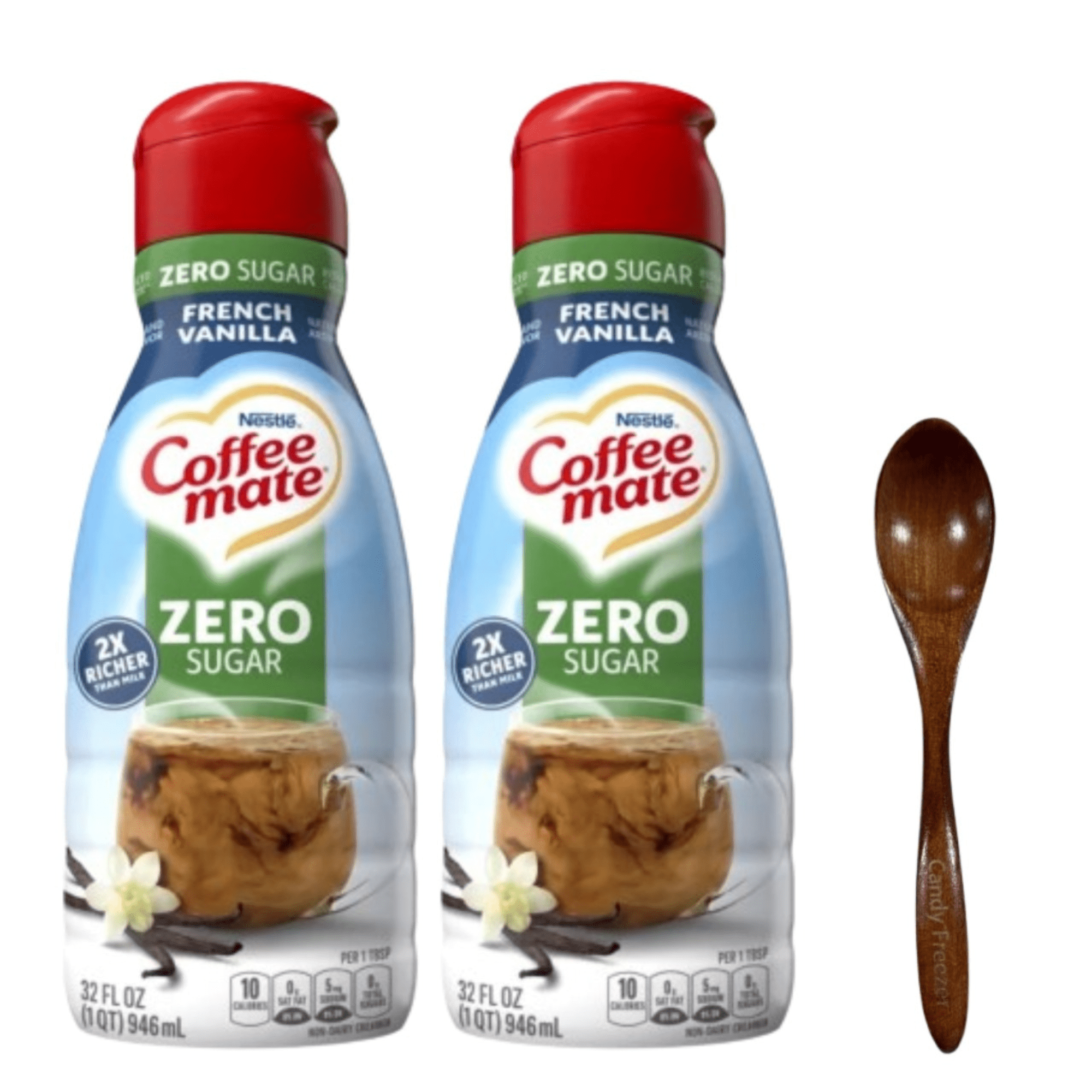Candy Freezer Liquid Coffee Creamer Bundle - Two (2) 32Fl oz Bottles of Smooth and Creamy with ...