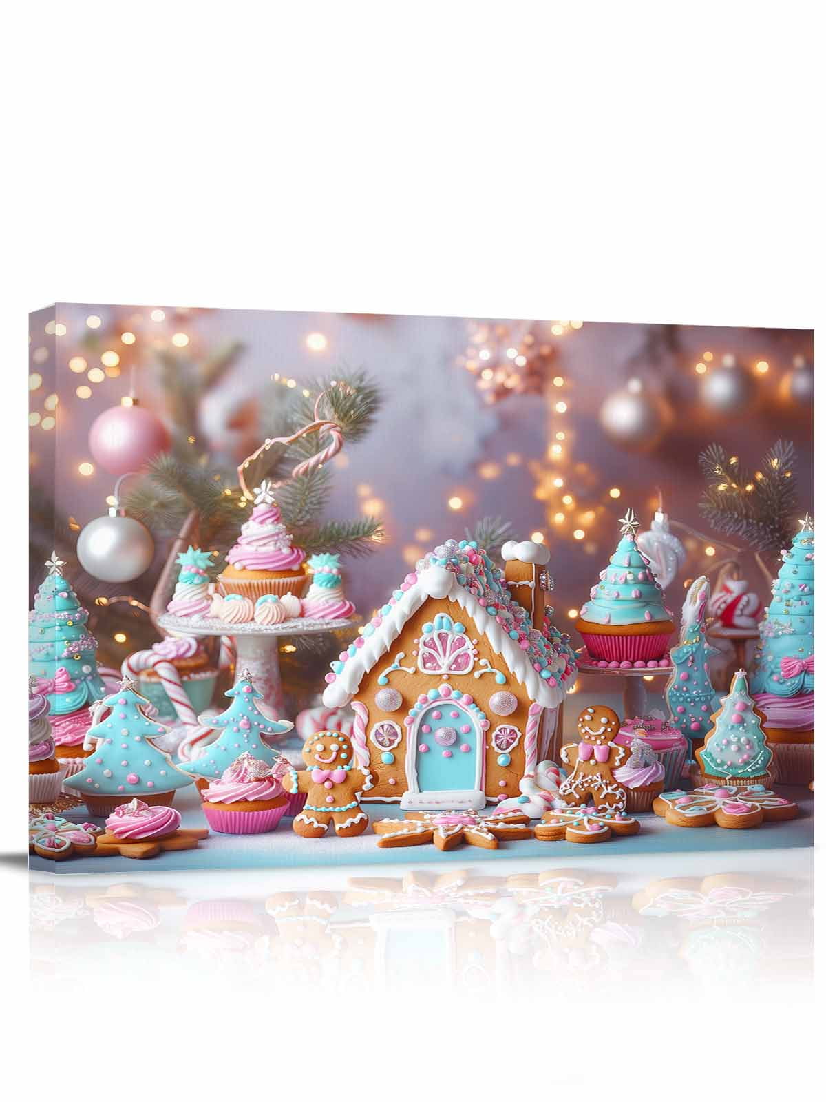 Candy Gingerbread Canvas Print Wall Art Framed Canvas Art Wall Decor ...
