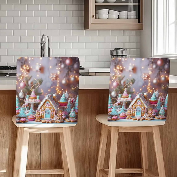 Candy Gingerbread Chair Covers Set of 8 Christmas Tree Light Ball Chair ...