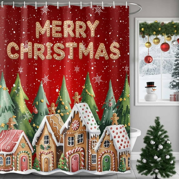Shower Curtains Sets for Bathroom Decor Candy Gingerbread House ...