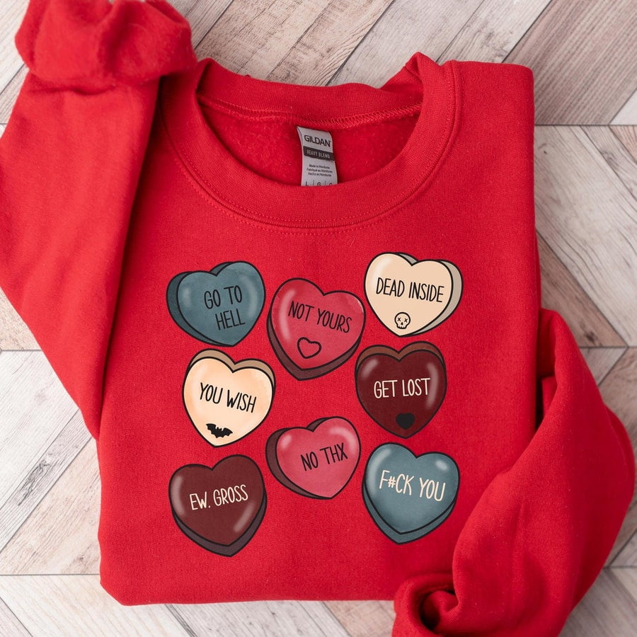 Candy Heart Sweatshirt, Heart Sucker Sweater, Valentines Day Shirt, Valentine Quote Shirt ...