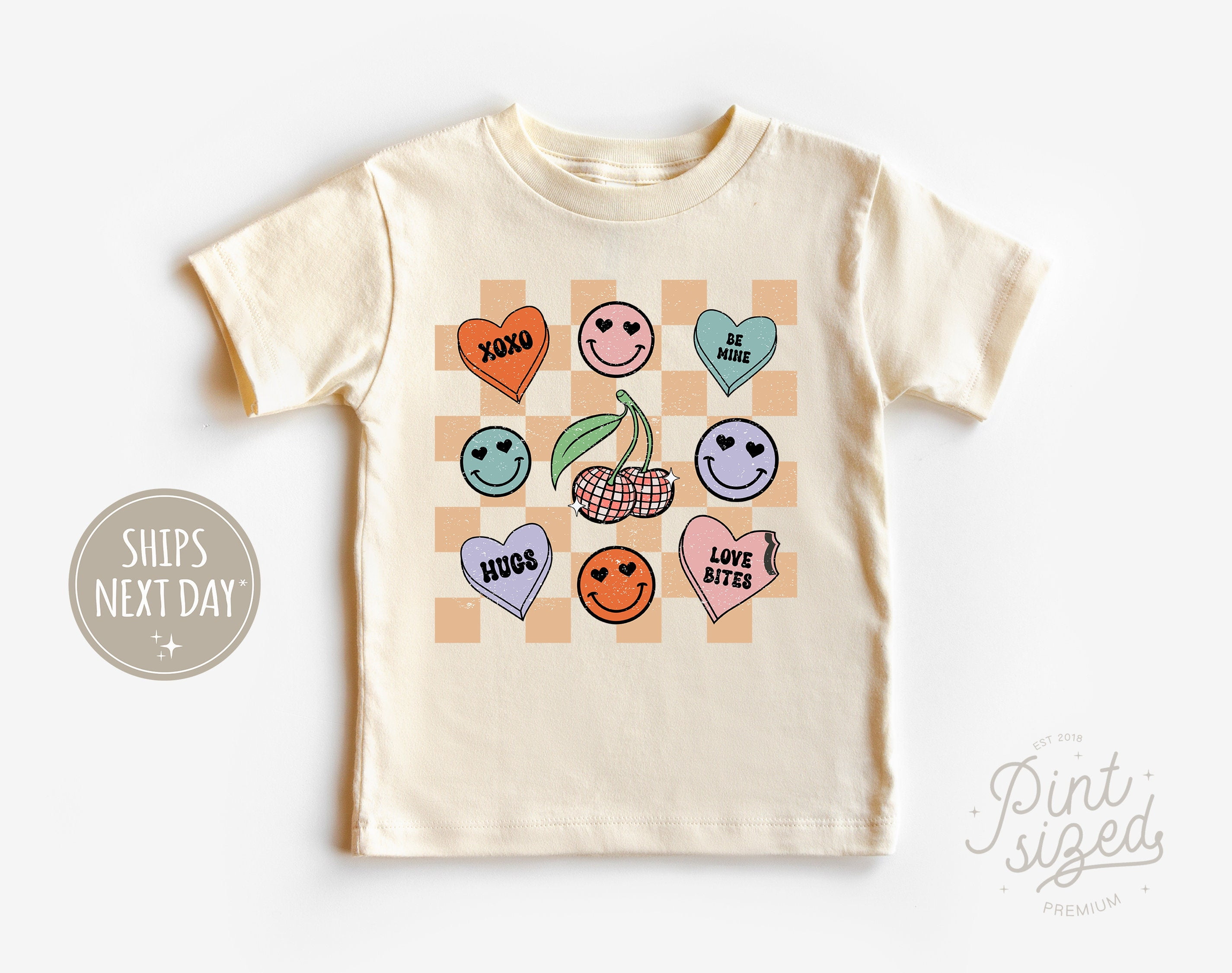 Candy Hearts Xoxo Kids Shirt, Retro Valentines Day Toddler Tee, Cute ...