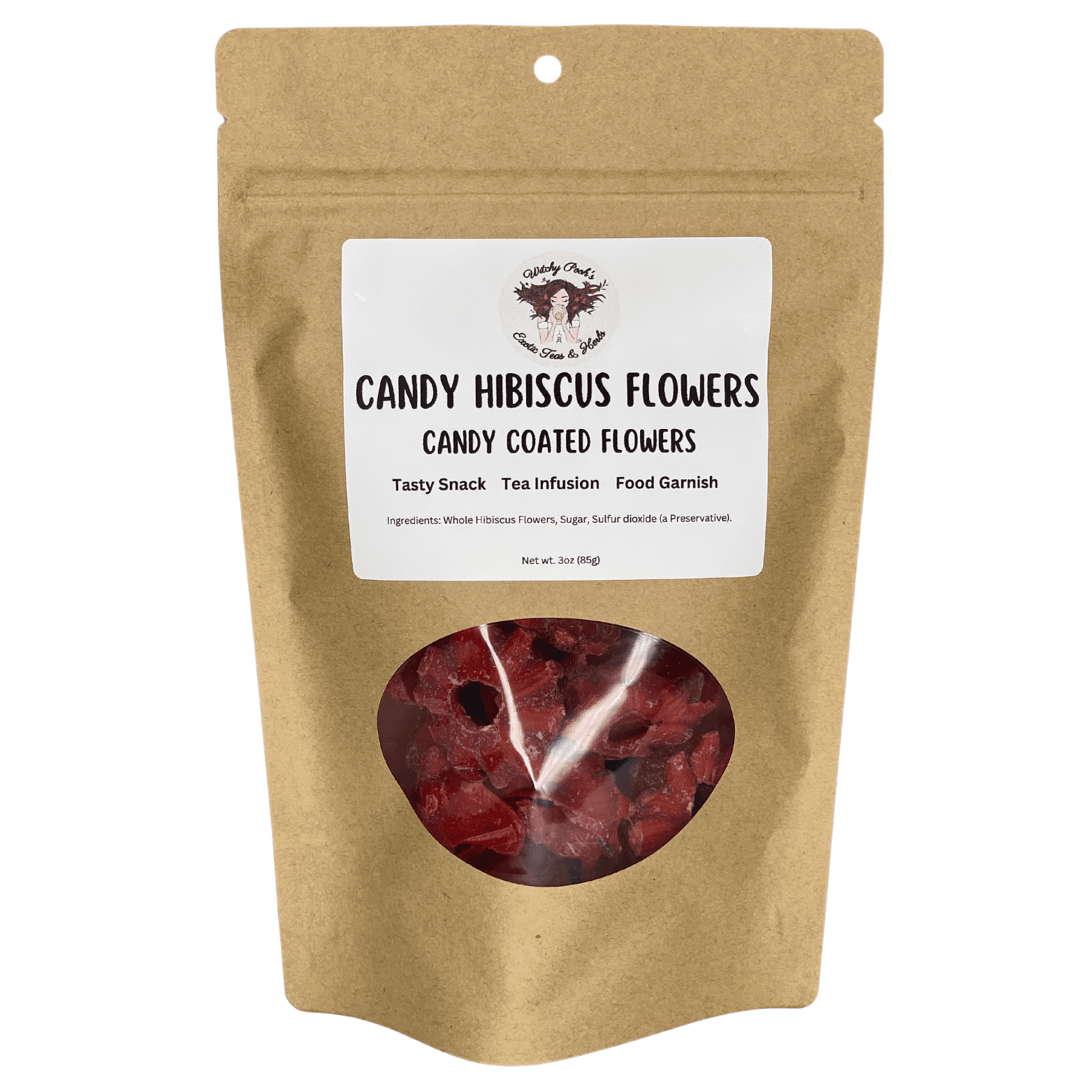 Candy Hibiscus Flowers, Sweet Candy Coated Whole Bright Red Hibiscus ...
