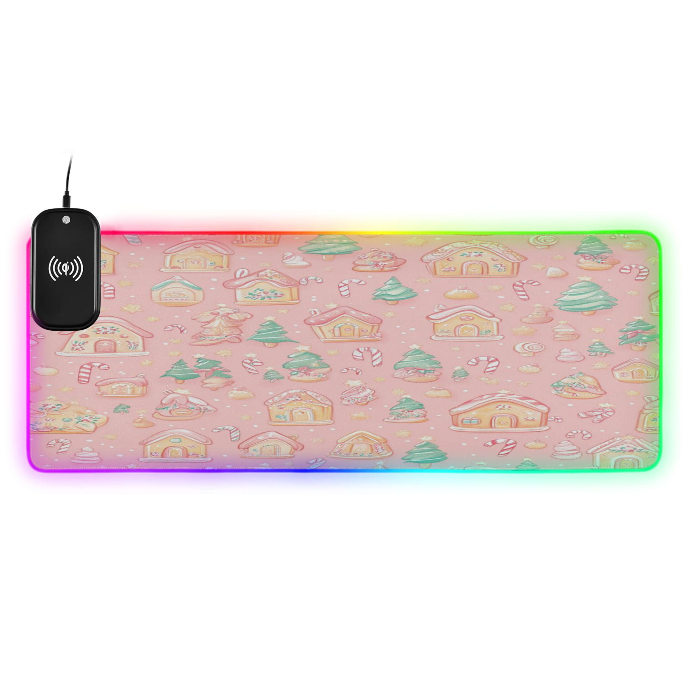Candy House Pattern Large RGB Gaming Mouse Pad with Fast Wireless ...