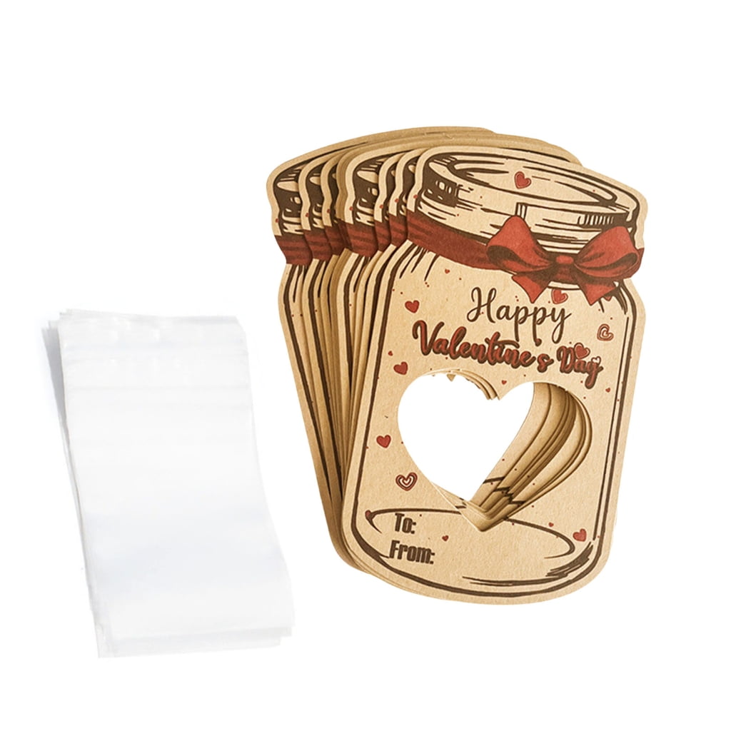 Candy Jar Valentines Cards School Class Party Exchange Card with ...