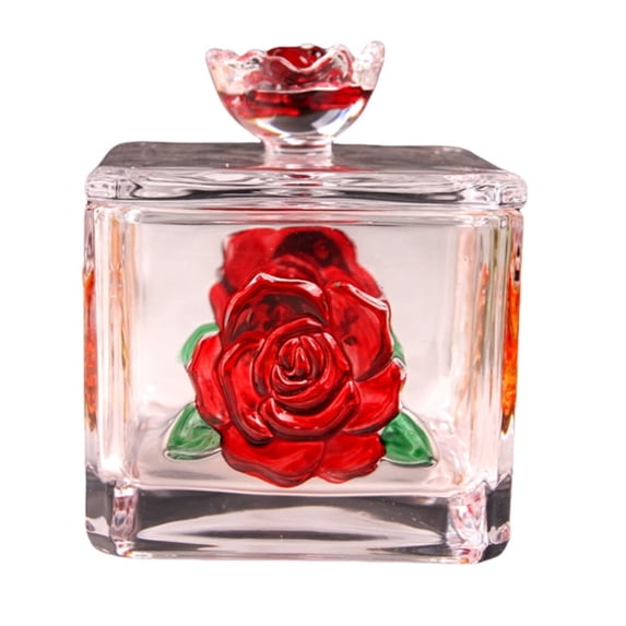 Candy Jars Candy Dish with Lid,Bowknot Square Glass Jewelry Box ...