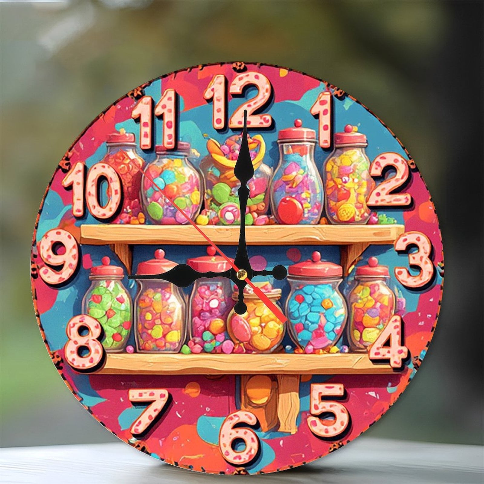 Candy Jars Clock Wall Decor Sweet Treats Home Decor 10-Inch Silent ...