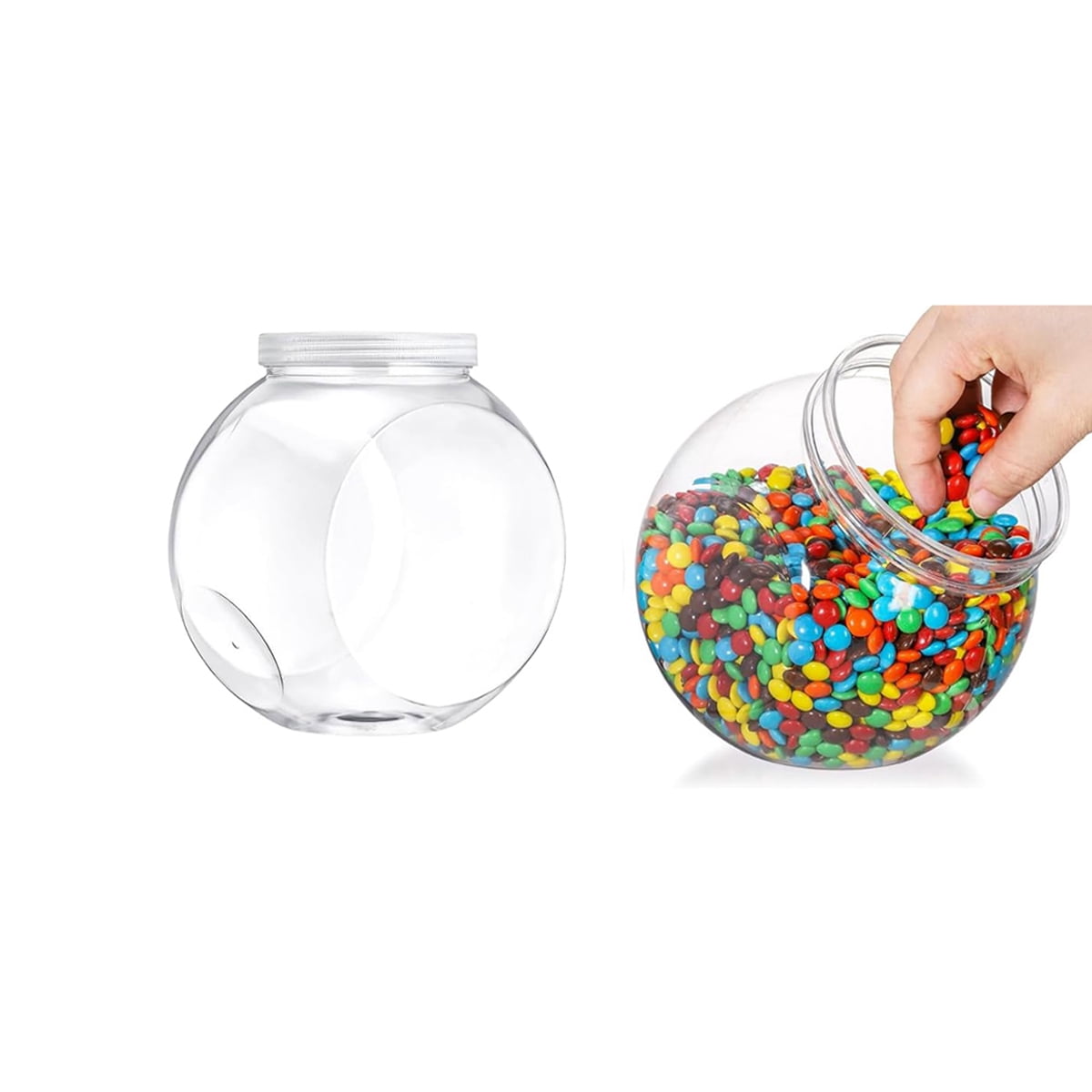 Candy Jars with Lids Tutuviw 2 Pcs 51 oz Plastic Clear Cookie Storage ...