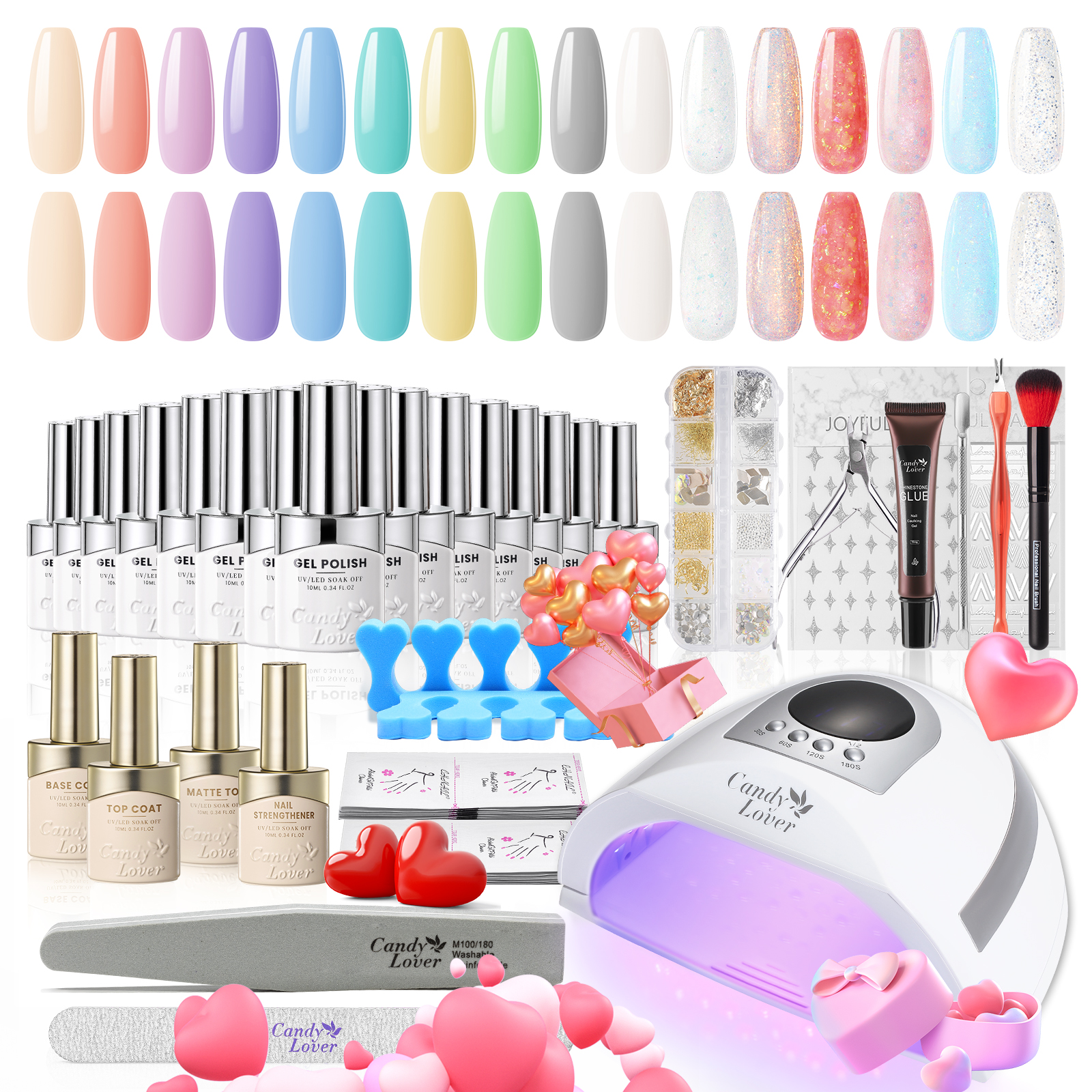 Gellen Gel Nail Polish Starter Kit - Gel Nail Polish Kit with UV Light ...