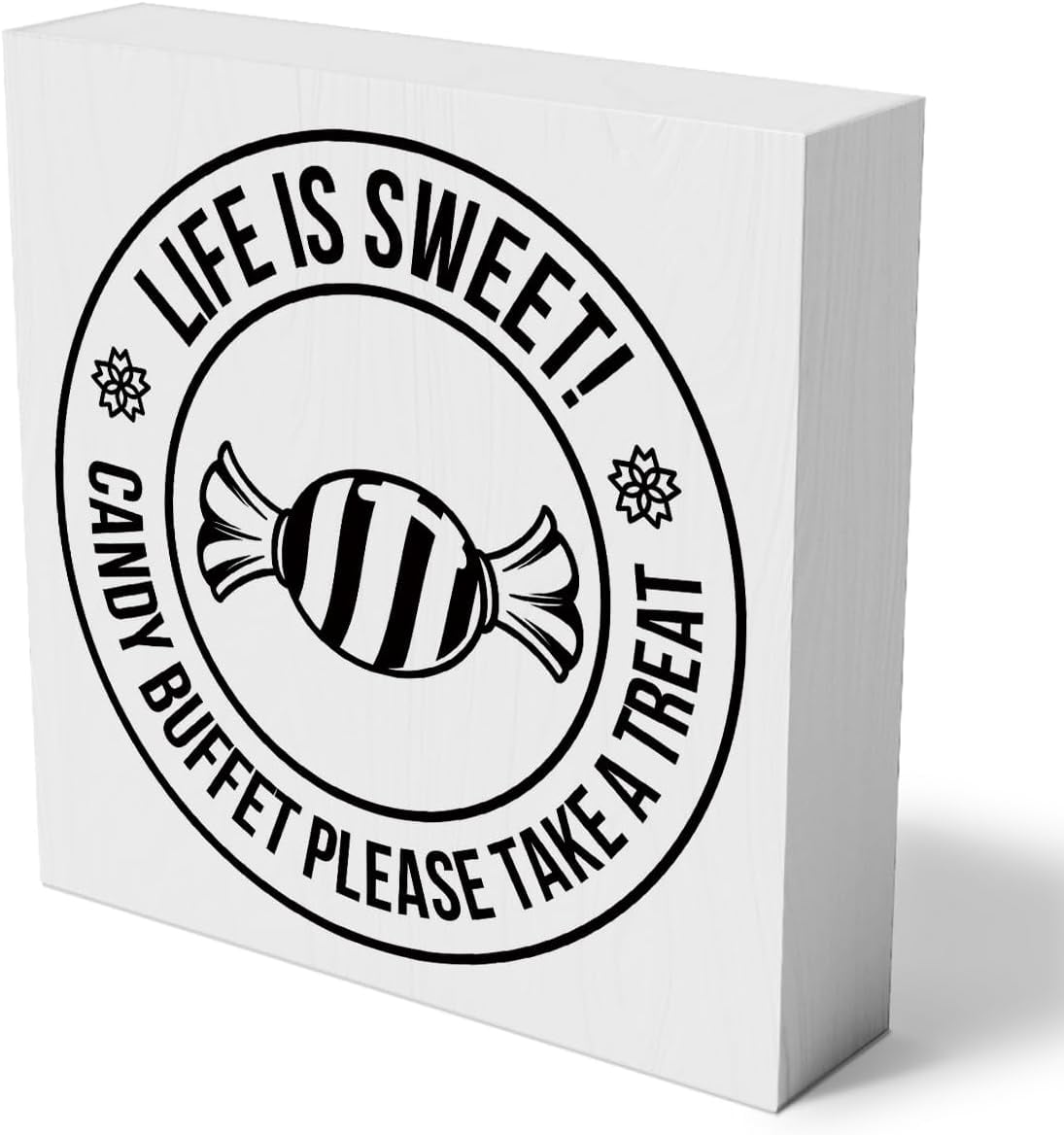 Candy Lover Wooden Box Sign Home Wall Decor 5x5 Inch Rustic Life Is ...