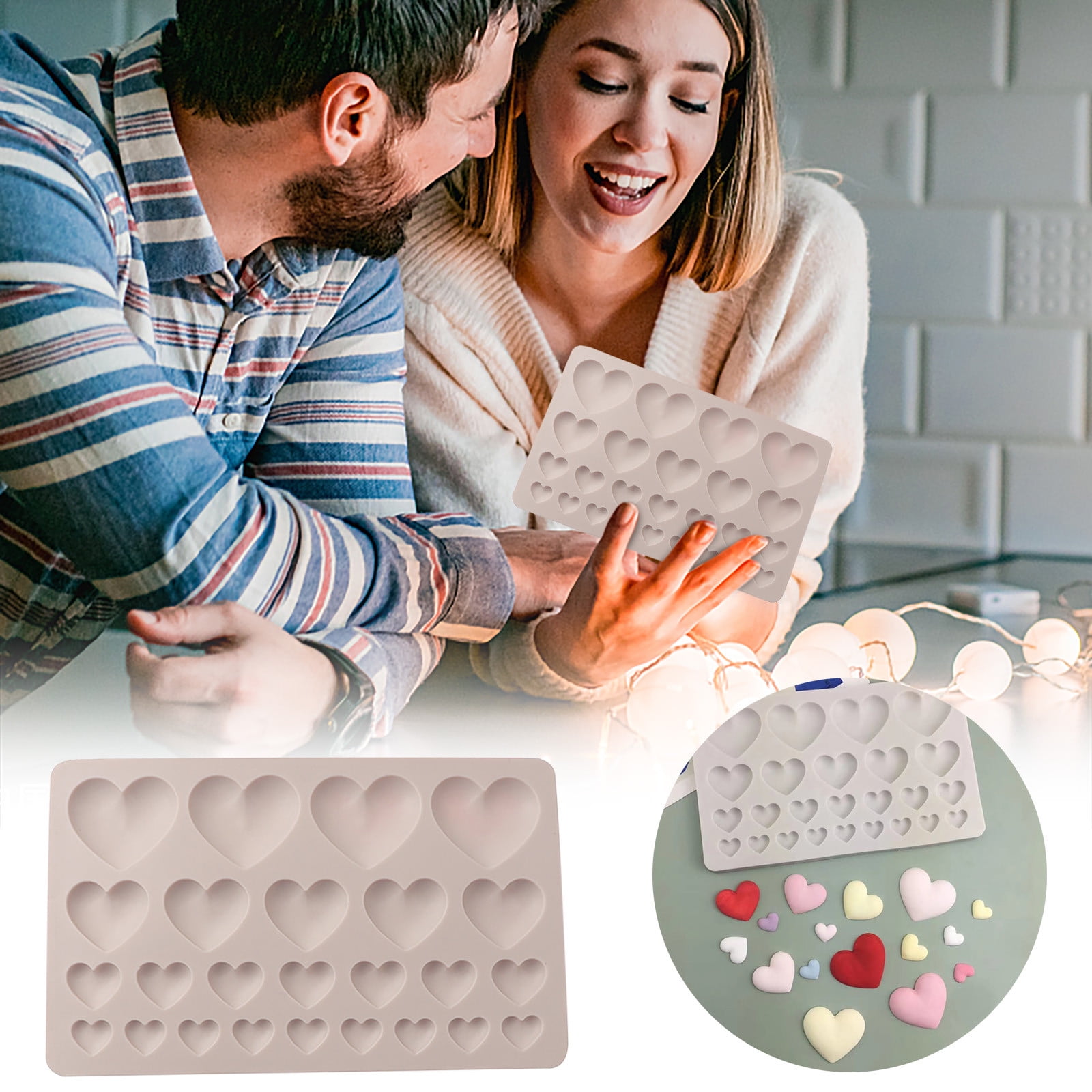 Candy Mold – Silicone Heart Ice Tray | Non-Stick, Flexible, Dishwasher ...