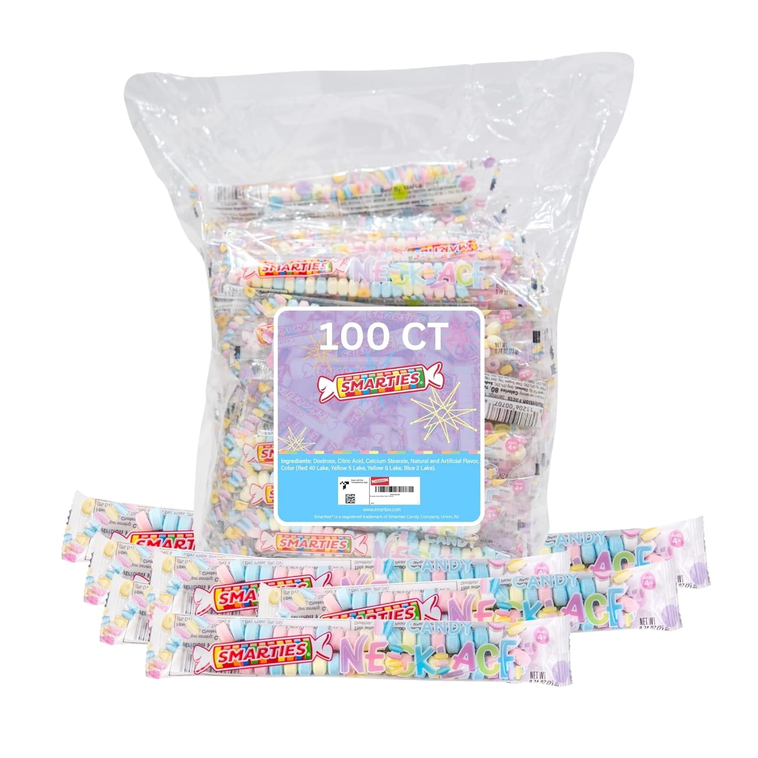 Candy Necklace Individually Wrapped Gluten Free & Mixed Fruit Flavored ...