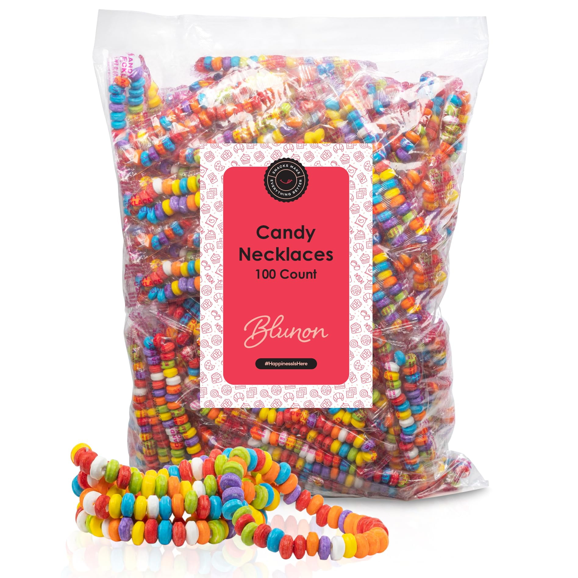 Candy Necklaces Individually Wrapped - 100 Count Bulk Candy Jewelry ...