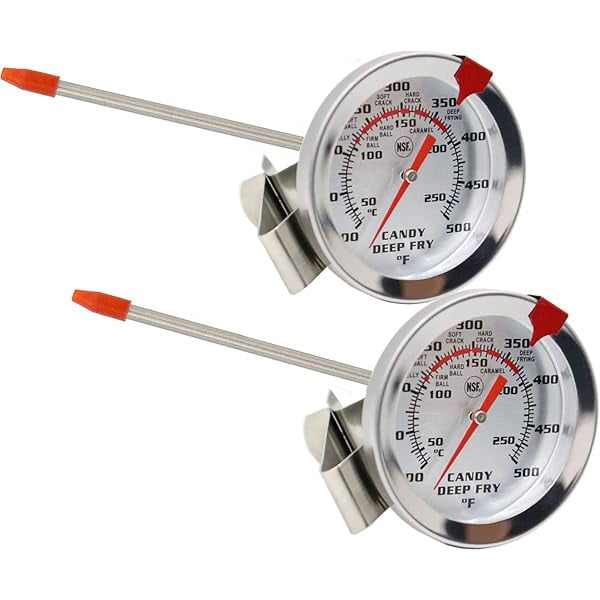 Candy Oil Frying Thermometer Turkey Thermometerwith Clip (2 Pack and 8 ...