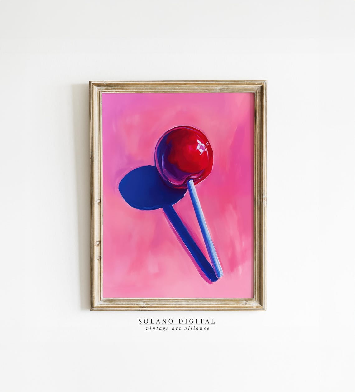 Candy Painting Lollipop Wall Art Pink Pop Art Candy Poster Lollipop ...