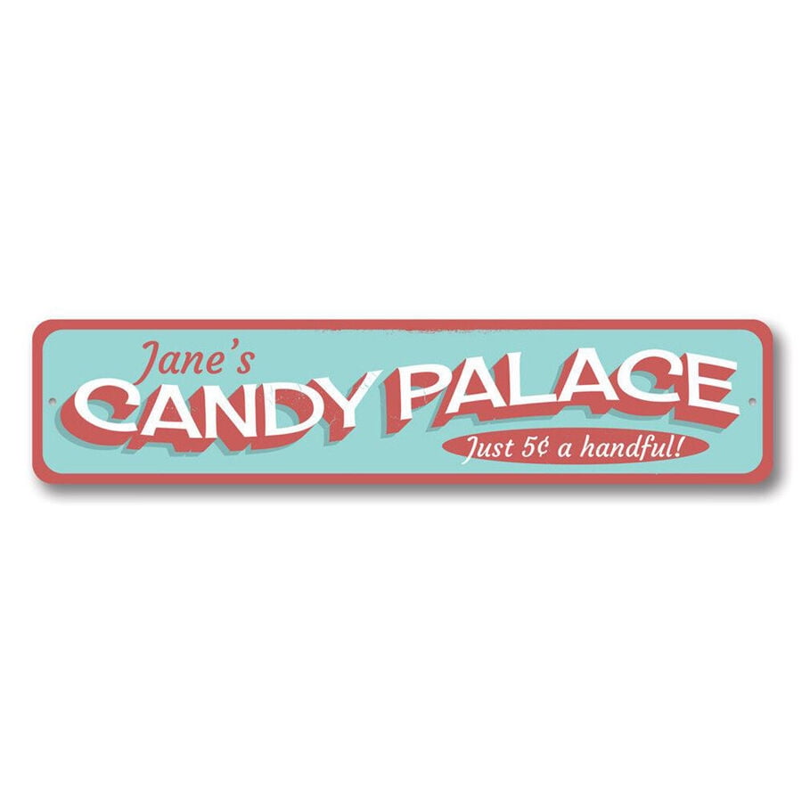 Candy Palace Sign Candy Lover Sweet Shop Store Metal Decor Sign Size: 4 ...