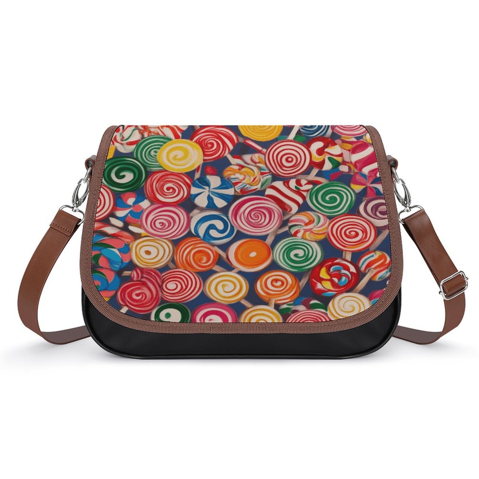 Candy Pattern Rainbow Lollipop Vintage Crossbody Bag For Women Medium ...