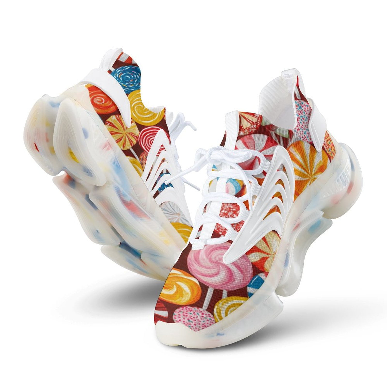 Candy Pattern Rainbow Lollipop Walking Shoes for Men Woman Lightweight ...