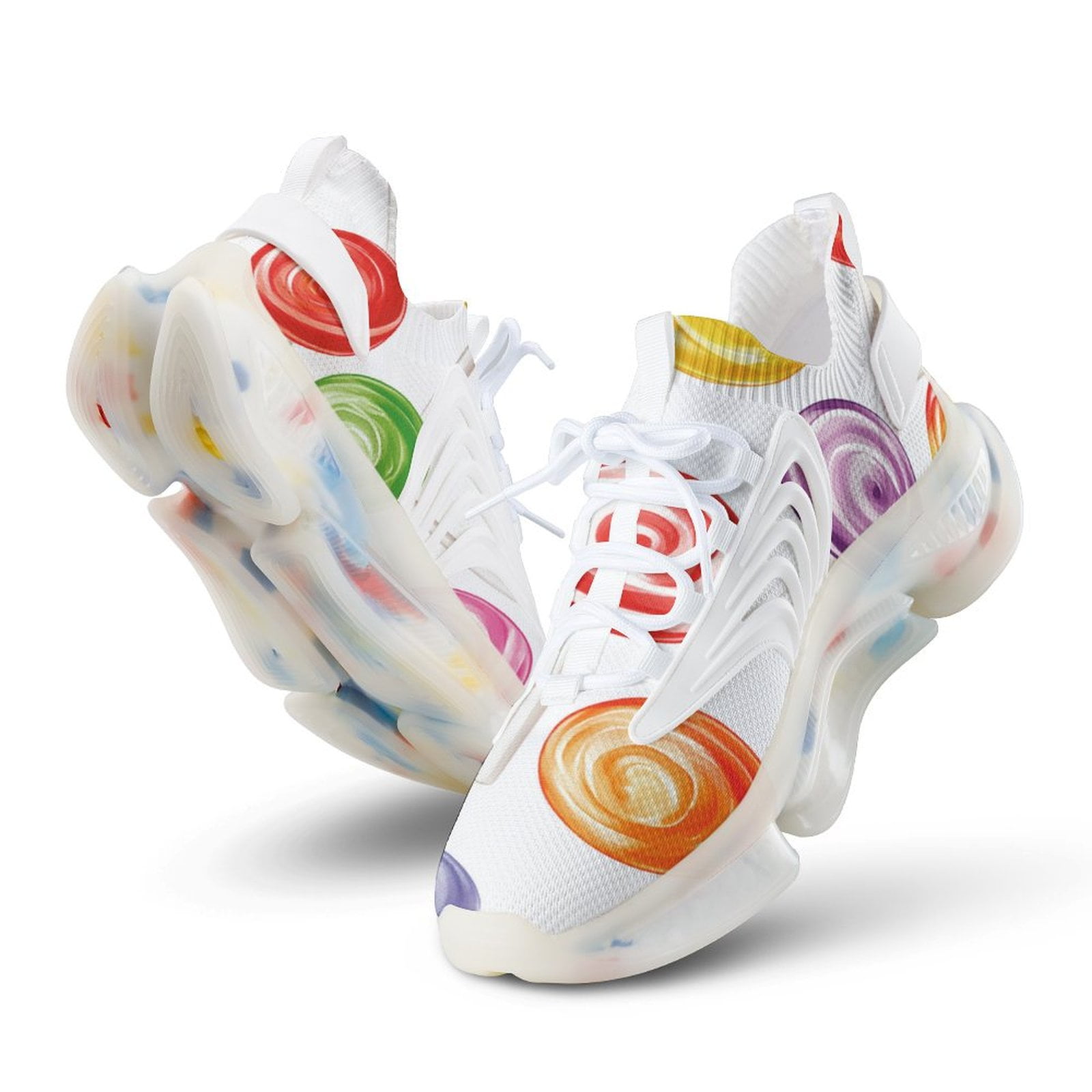 Candy Pattern Rainbow Lollipop Walking Shoes for Men Woman Lightweight ...