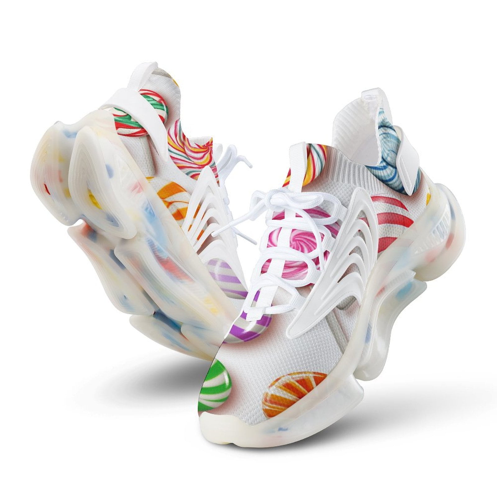 Candy Pattern Rainbow Lollipop Walking Shoes for Men Woman Lightweight ...