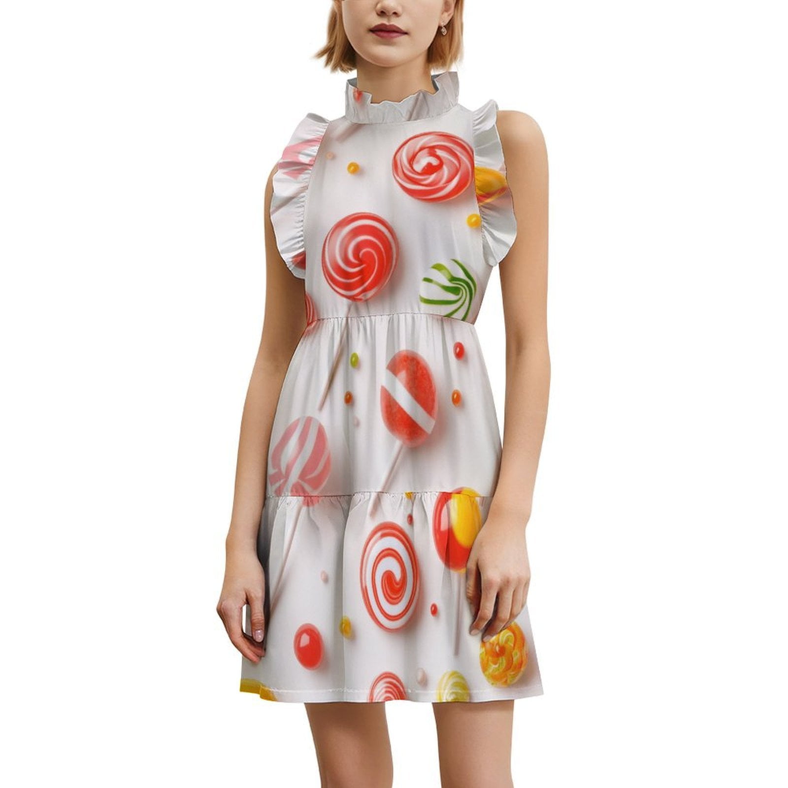 Candy Pattern Rainbow Lollipop Women's Fashion Casual Dress Summer ...