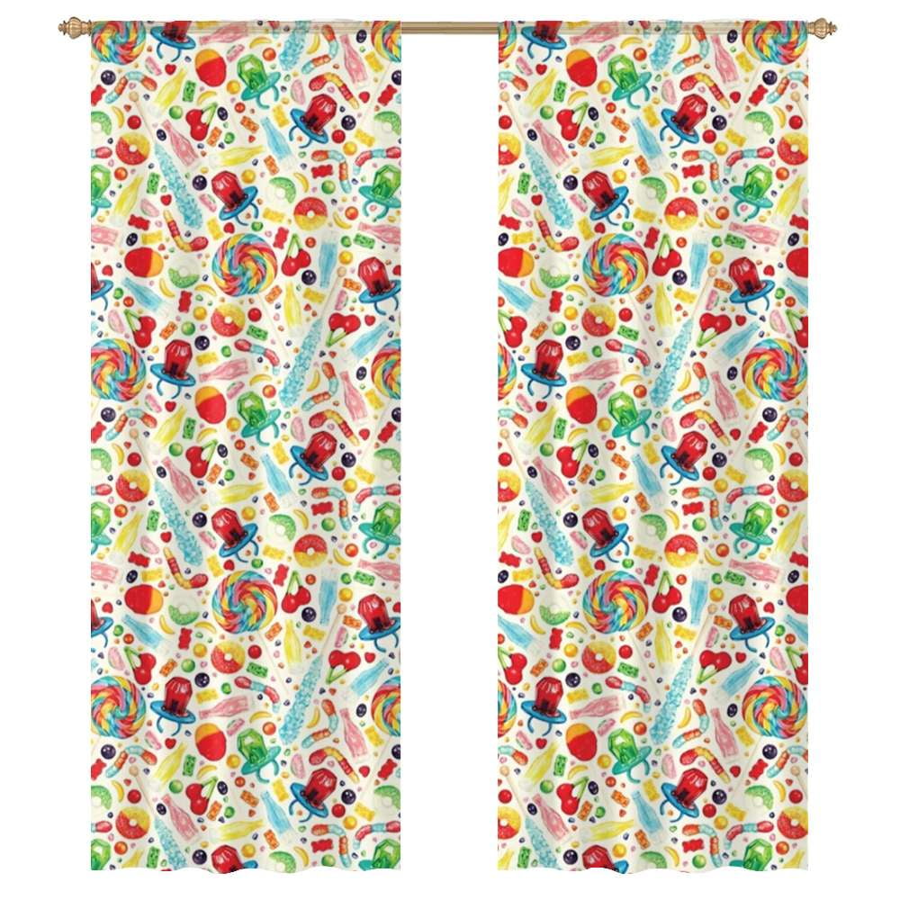 Candy Pattern - White Sheer Voile Curtain Window Tulle Curtains For ...