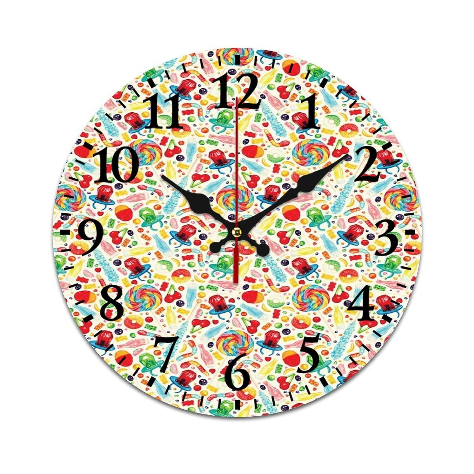 Candy Pattern - White Wall Clock Modern Design Clocks Wall Hanging Home ...