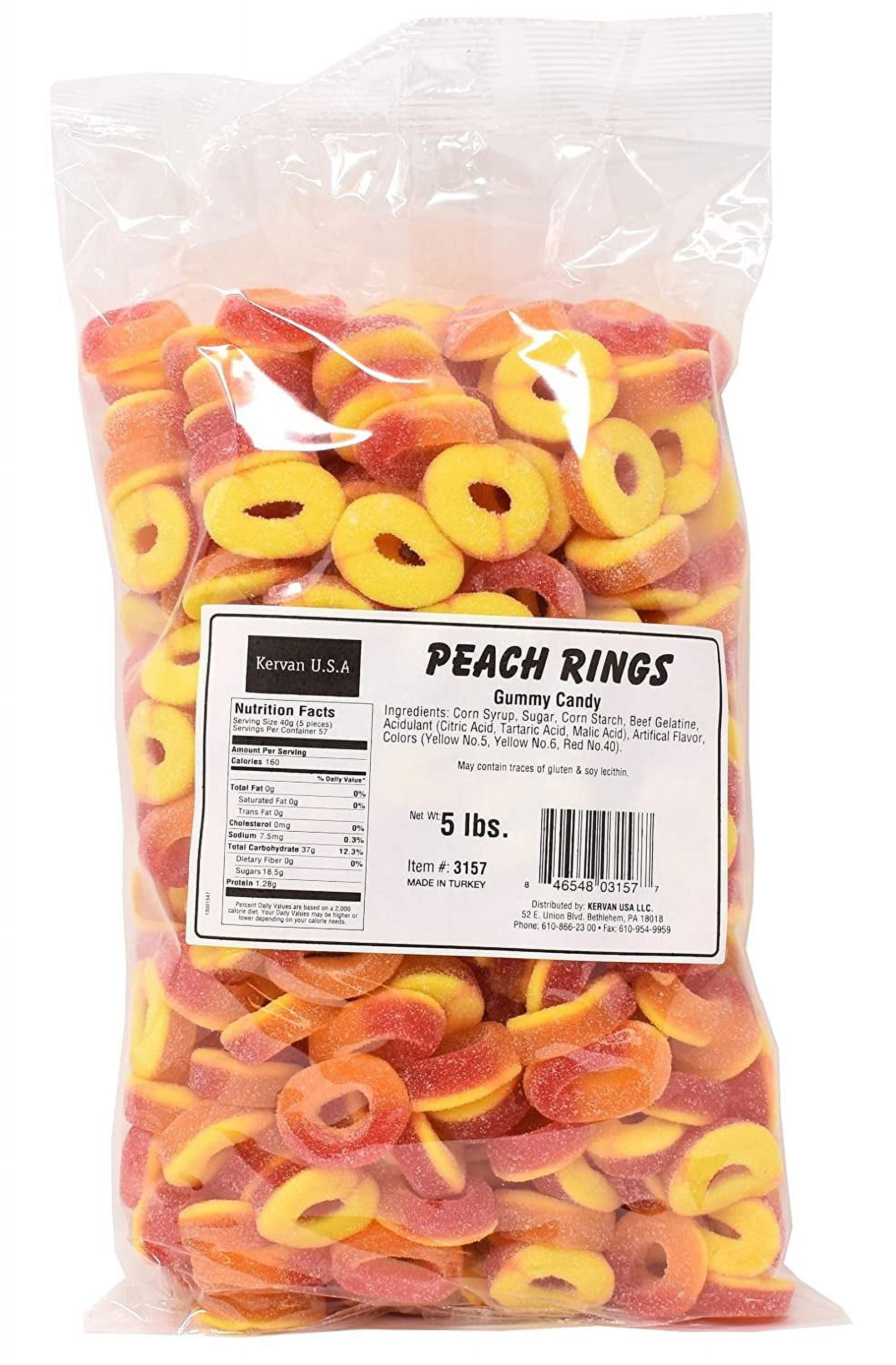 Candy Peach Rings Bulk Gummy Candy - 5 Pound Bag - Fruity & Sweet Gift ...