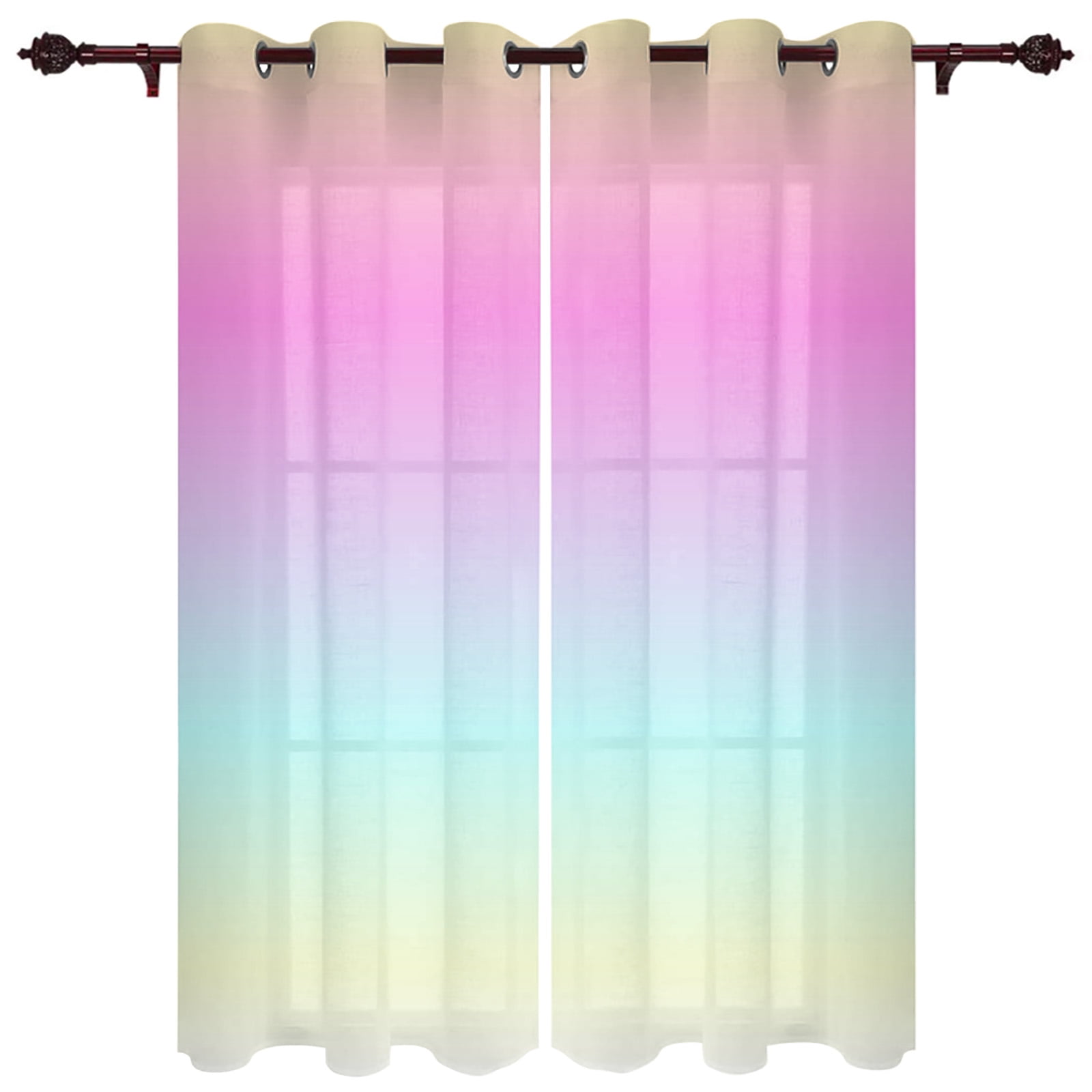 Candy Pink Stripes Window Curtains Luxury Curtains for Kids Living Room ...