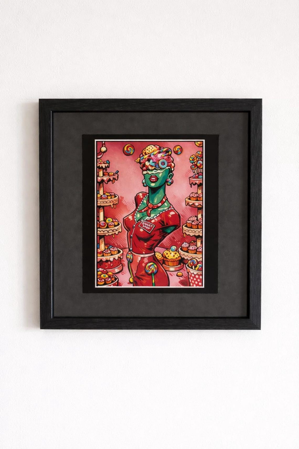 Candy Pop Art Poster, Colorful Woman With Sweets, Unframed Paper Poster ...