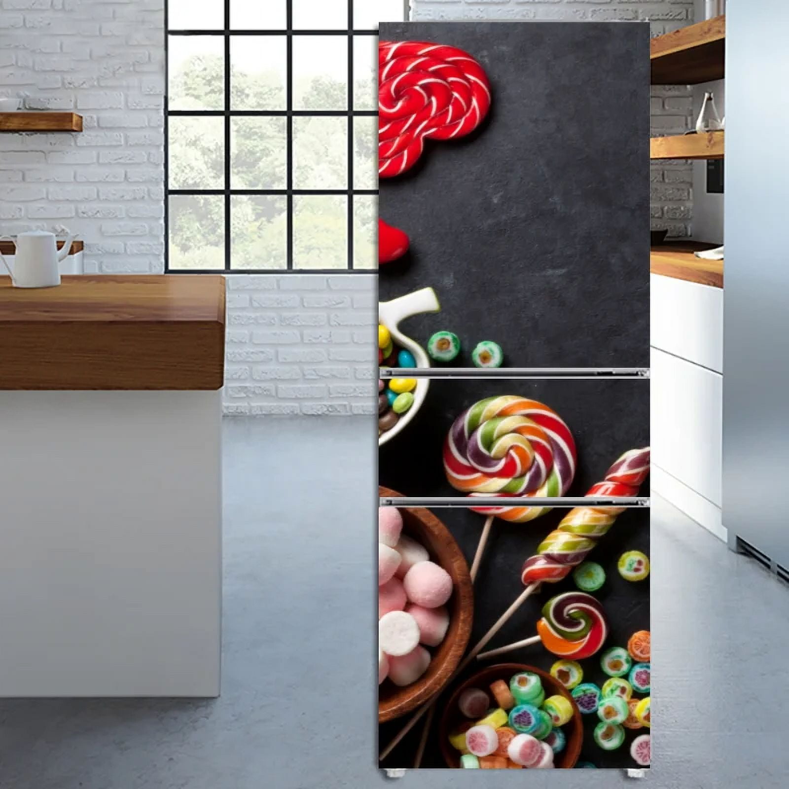 Candy Print Kitchen Fridge Decorative Stickers PVC Waterproof Duplex ...