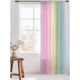 Candy Rainbow Sheer Curtains 84 Inch Long 1 Panel Stripes Light ...