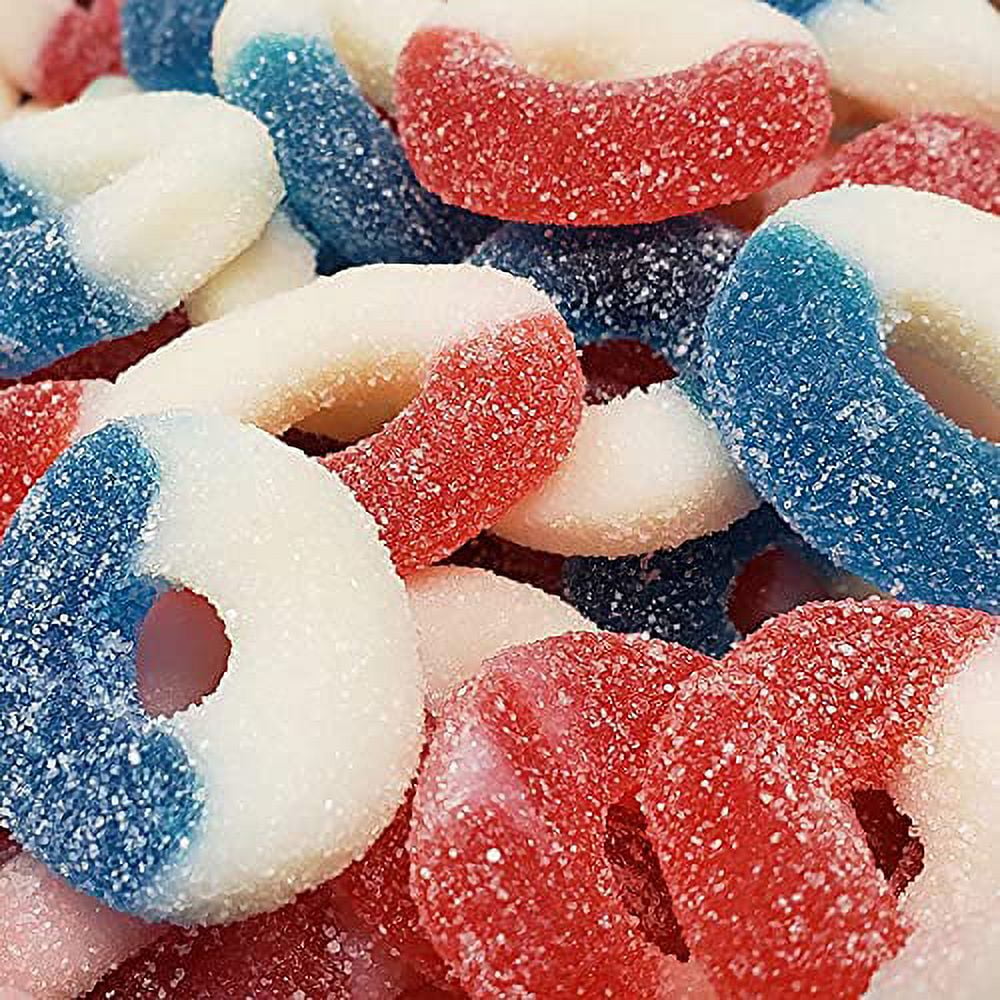 Candy Retailer Gummi Red White Blue Freedom Gummy Rings 2 Lbs ...