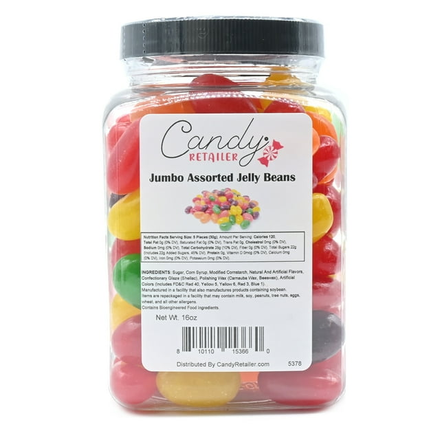 Candy Retailer Jumbo Jelly Beans (Assorted, 1 Lb) - Walmart.com