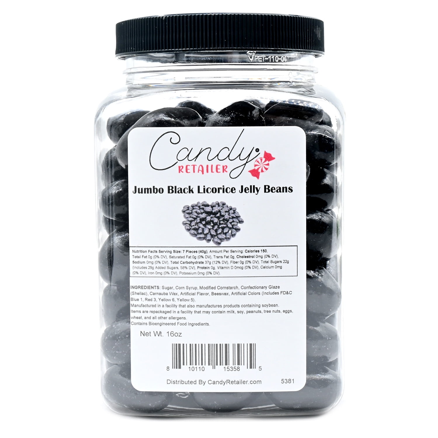 Candy Retailer Jumbo Jelly Beans (Black Licorice, 1 Lb) - Walmart.com