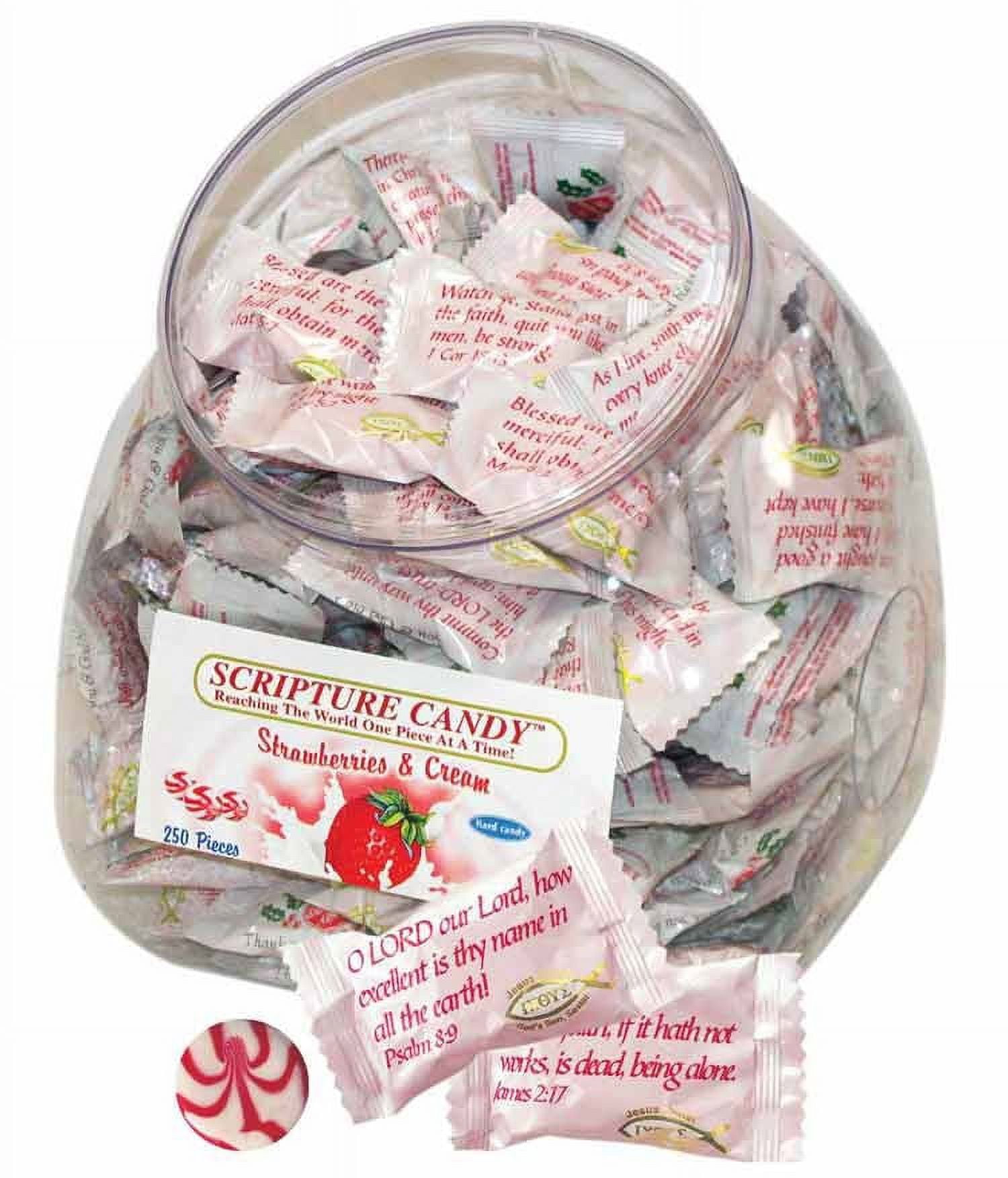 Scripture Candy Strawberries & Cream Jar, 225 Pieces, Food Gift ...