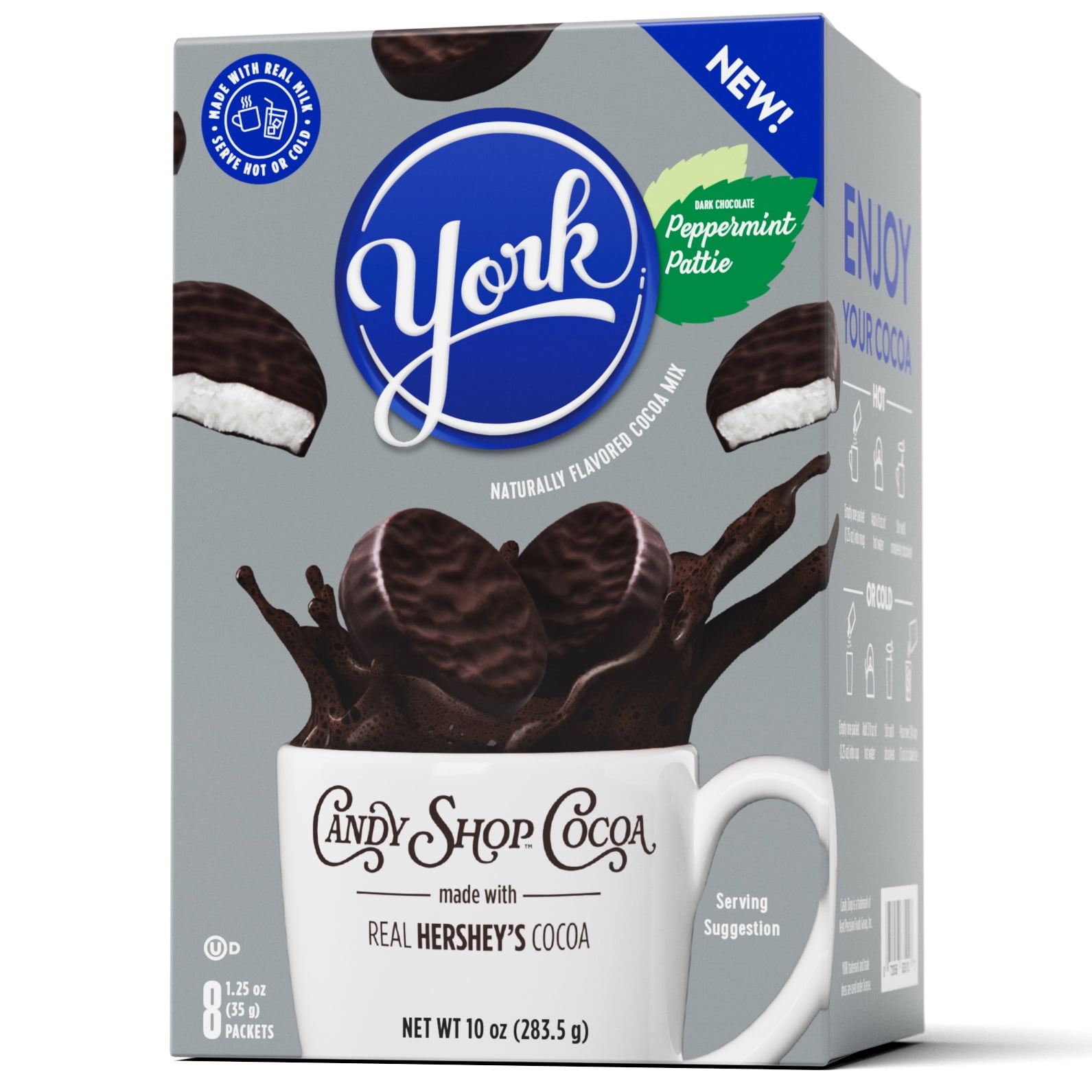 Candy Shop Cocoa Peppermint Pattie Cocoa Mix 1.25 oz Packets for Hot or ...