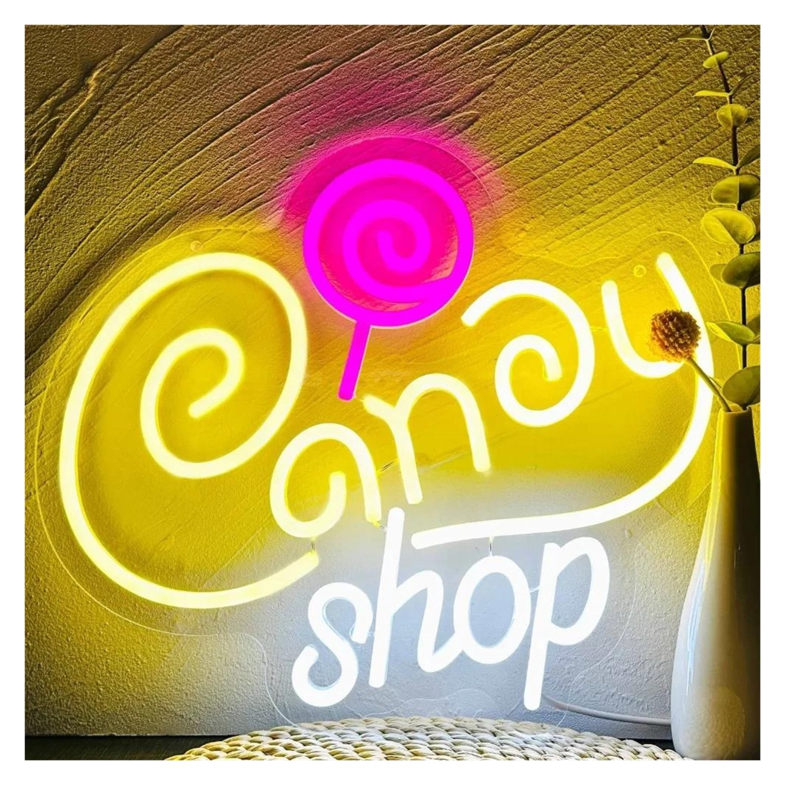 "Candy Shop" Neon Sign Light USB Powered Sign Lamp Wall Decor, Neon ...