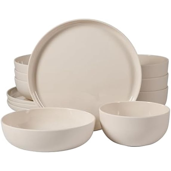 Candy Skies 12 Piece Unbreakable Wheat Straw Melamine Plates and Bowls ...