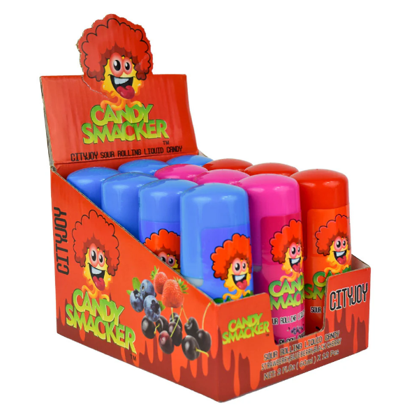 Candy Smacker Sour Rolling Liquid Candy - 12 Pack, Assorted Flavors ...