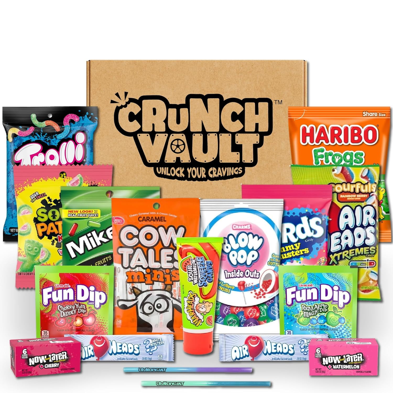 Candy Snack Box Variety Pack (15 Count) with Color Changing Mood Straws ...