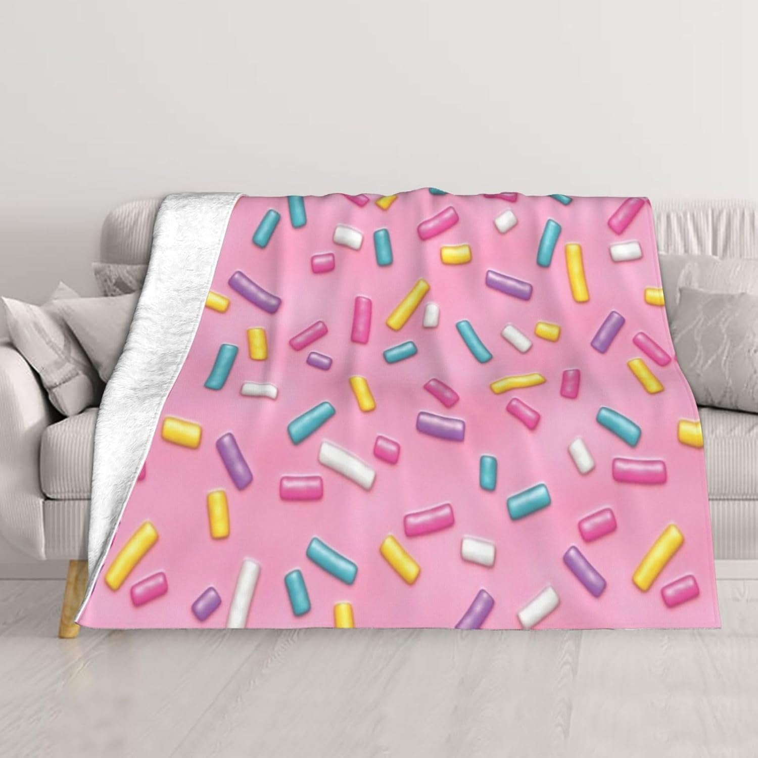Candy Sprinkles Pink Donut Glaz Throw Blankets 50"x40" Lightweight ...