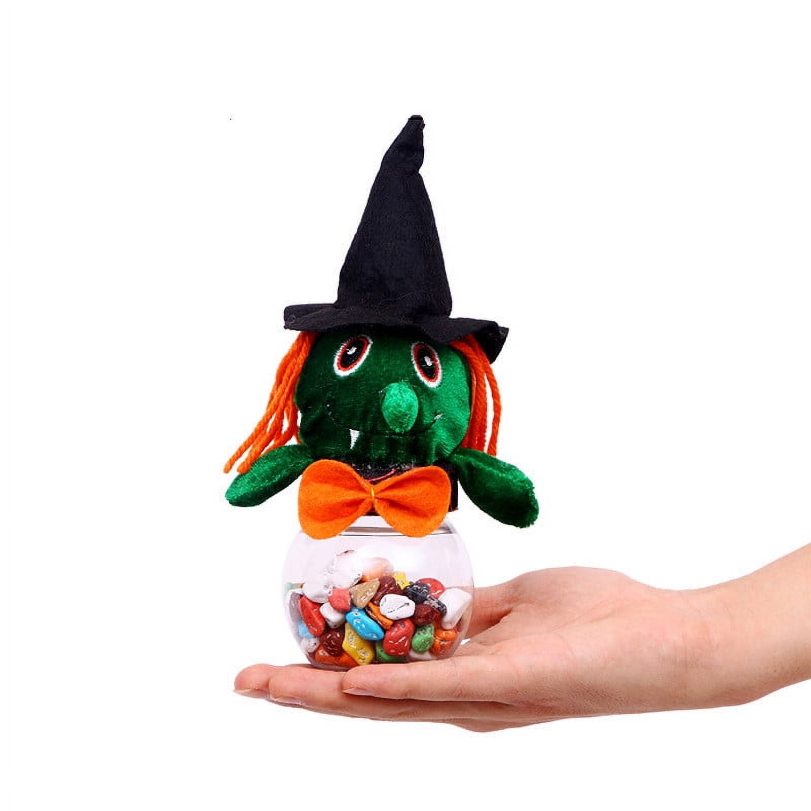 Candy Storage Container, 6 Inch Small Glass Jar with Lid Bat Pumpkin ...