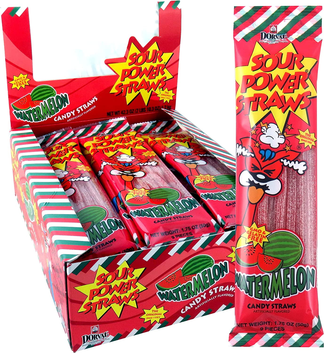 Candy Straws, Watermelon, 1.75 oz (Pack of 24) - Walmart.com